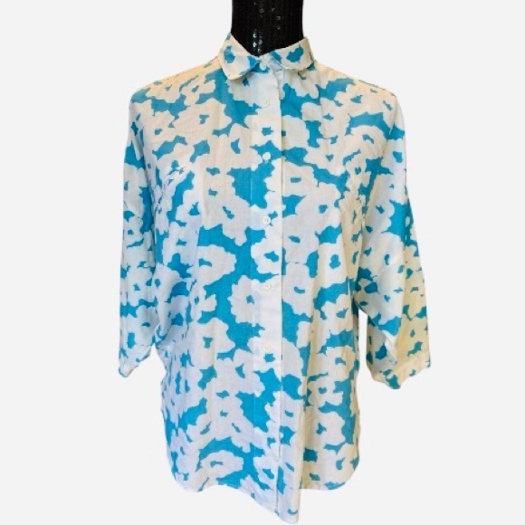 Diane Von Furstenberg | Tops | Diane Von Furstenberg Vintage Blue And ...